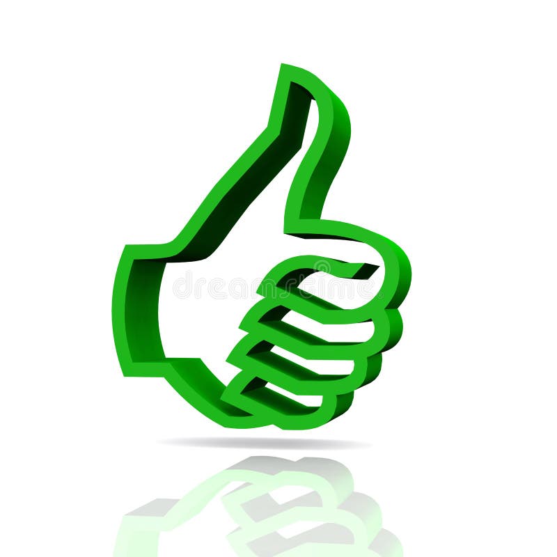 Mano Verde Con El Pulgar Para Arriba Stock de ilustración - Ilustración ...