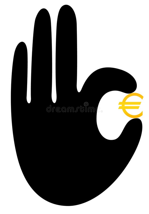 Mano y euro ilustración del vector. Ilustración de fortuna - 10355681