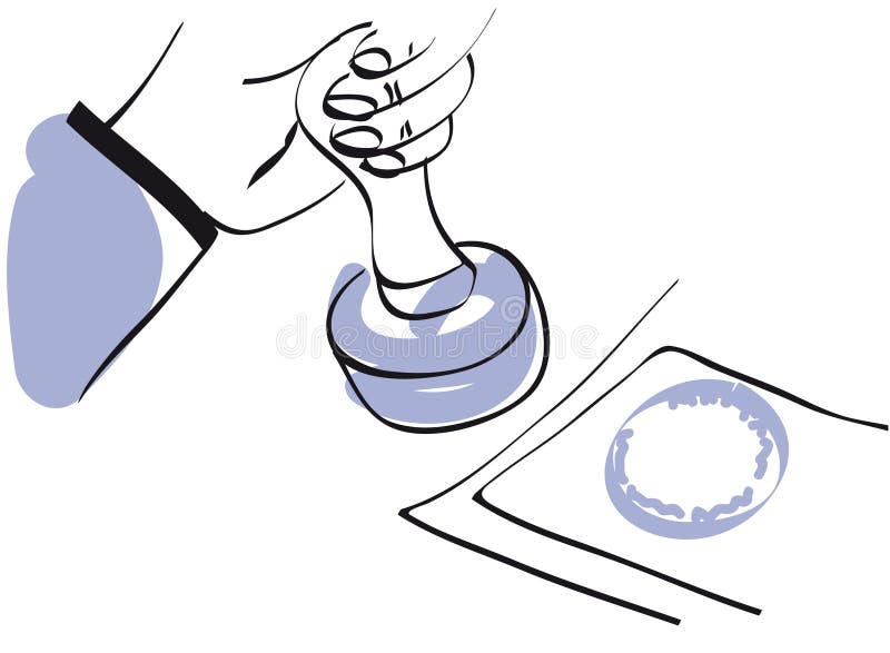 Mano y sello ilustración del vector. Ilustración de negocios - 8658788
