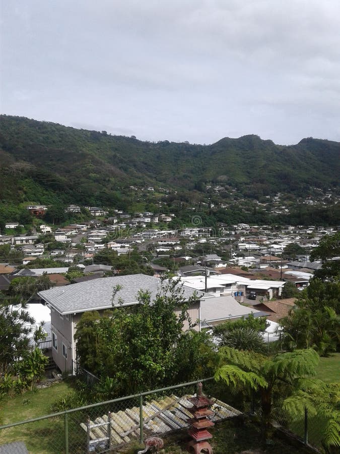 Manoa valley stock photo. Image of hawaii, homes, valley - 163832982