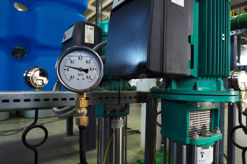 Manometer in boiler room stock photo. Image of objects - 58927088