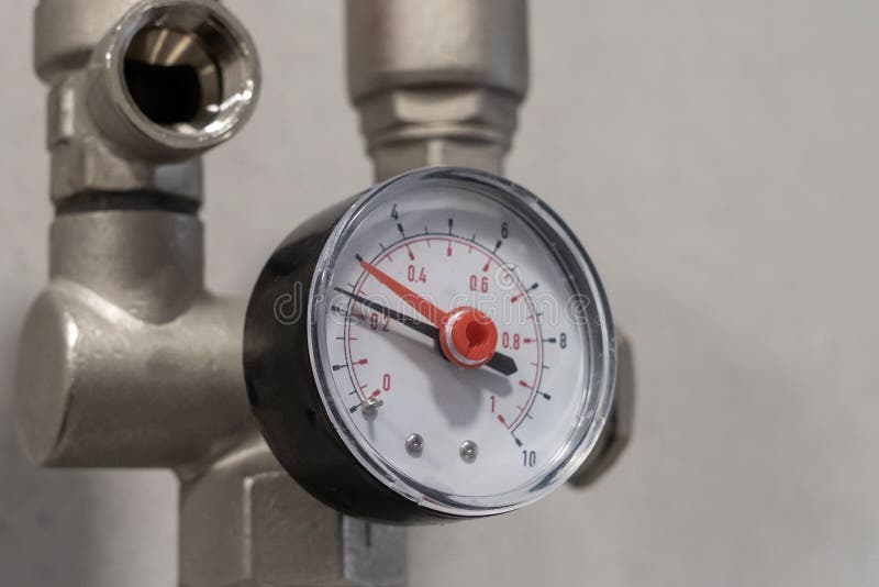 Manometer Close Up in Heating System in Boiler Room Stock Image - Image ...