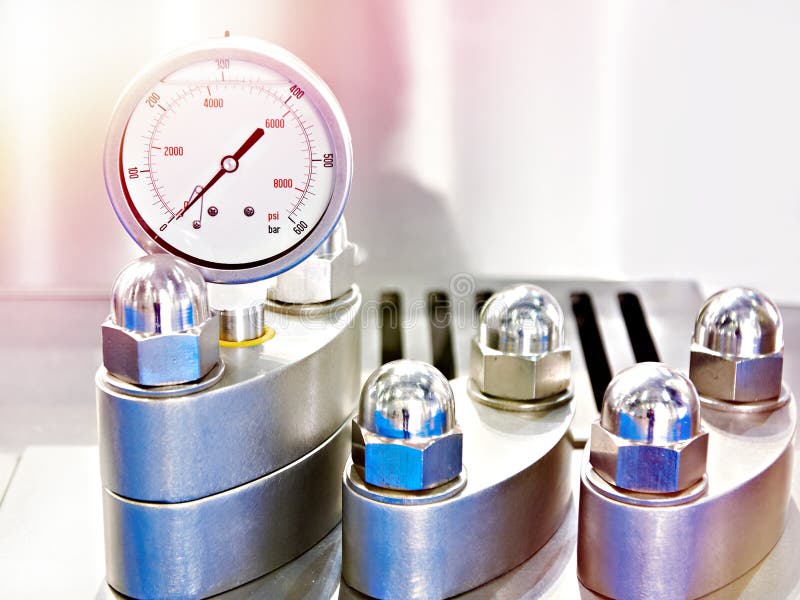 Manometer and Temperature Sensor on Pipeline Stock Photo - Image of ...