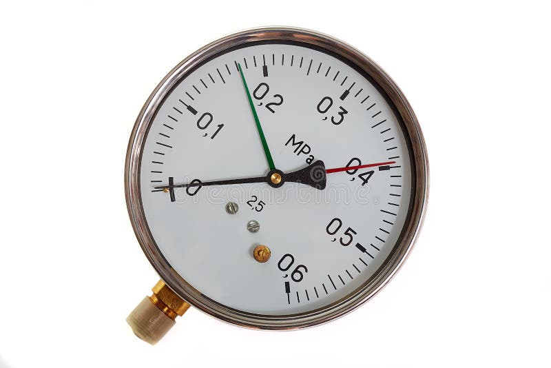Manometer Isolated on White Stock Photo - Image of measuring, scale ...