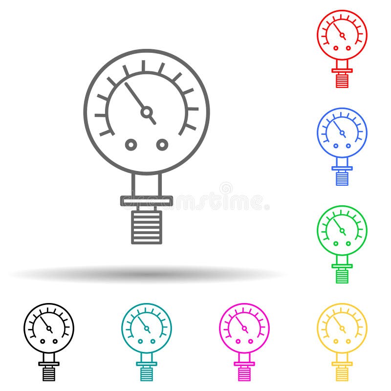 Manometer Multi Color Style Icon Simple Thin Line Outline Vector Of Measuring Instruments