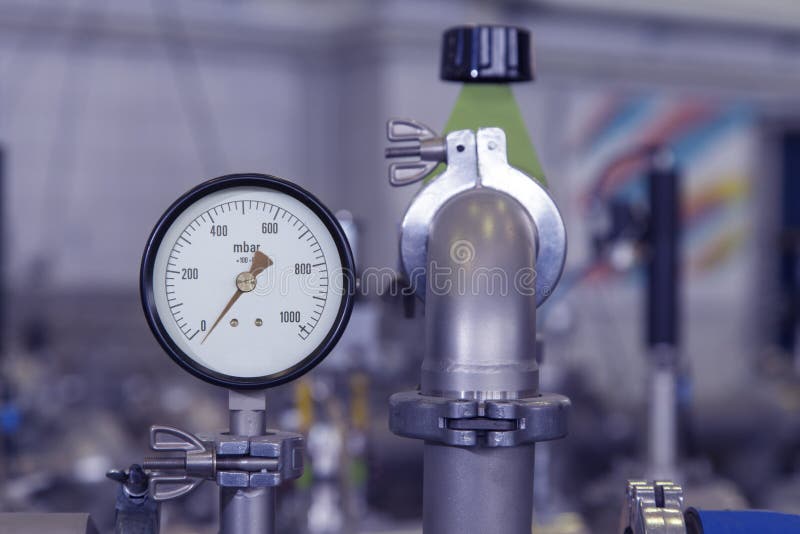 Manometer in Nuclear Laboratory, Industrial Blue Toned Stock Image ...