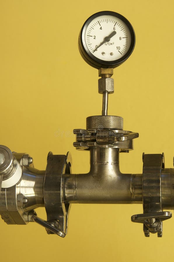 Manometer on a pipe stock photo. Image of butterfly, technology - 27085816