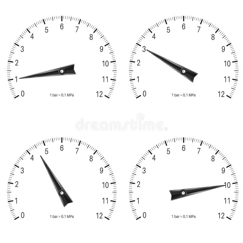 Manometer. Set of Black Scales Stock Vector - Illustration of black ...