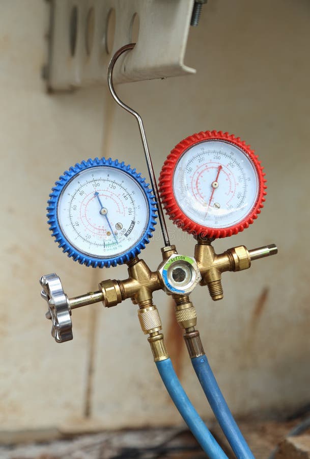 Manometers for Filling Air Conditioners Stock Photo - Image of ...