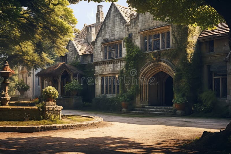 Manor House Medieval Fantasy Photo Stock Illustration - Illustration of ...