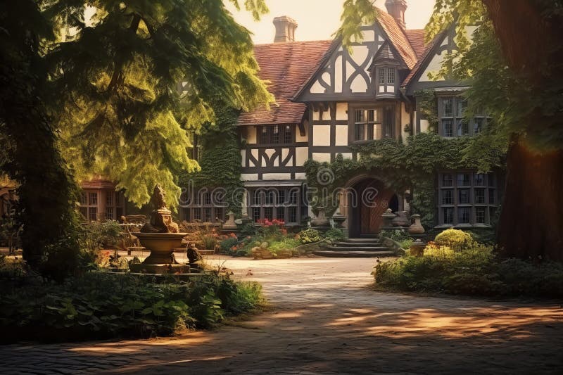 Manor House Medieval Fantasy Photo Stock Illustration - Illustration of ...