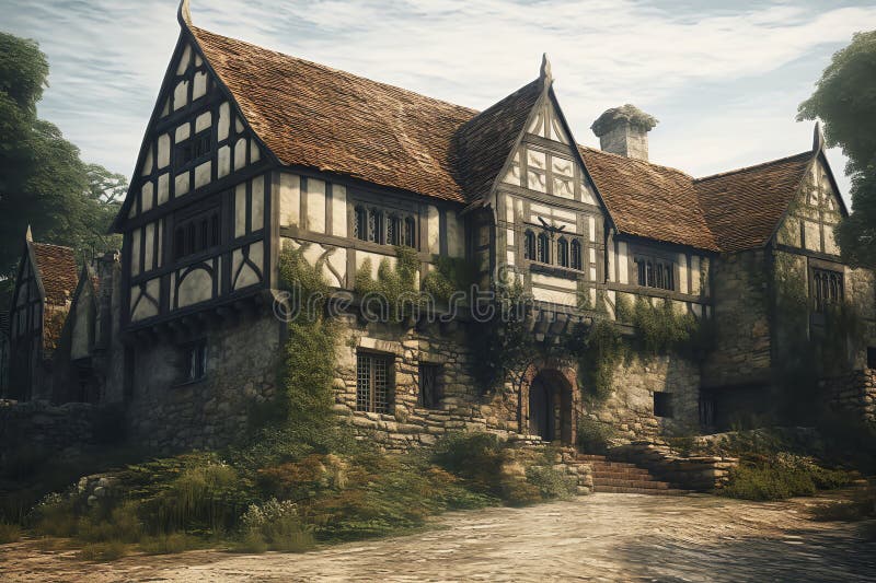 Manor House Medieval Fantasy Photo Stock Illustration - Illustration of ...