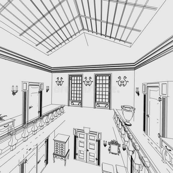 Manor interior stock illustration. Illustration of hand - 54685737