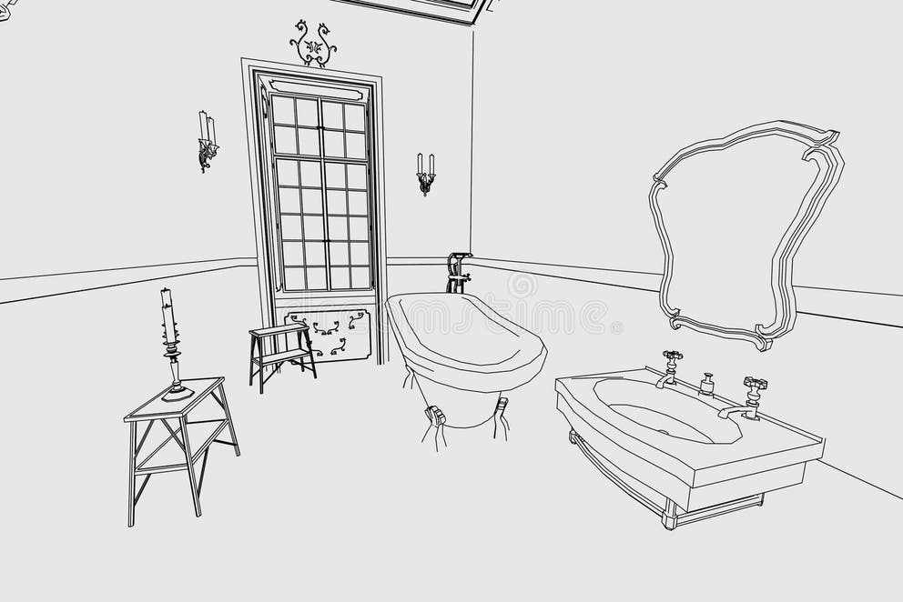 Manor interior stock illustration. Illustration of drawing - 54942073