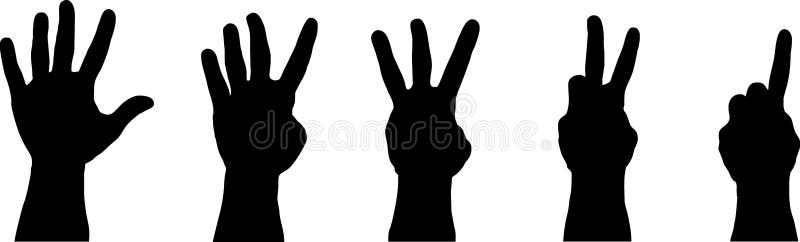Siluetas Del Vector De Manos Ilustración del Vector - Ilustración de ...
