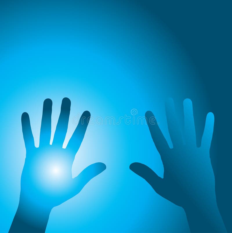 Manos azules ilustración del vector. Ilustración de mano - 7707386