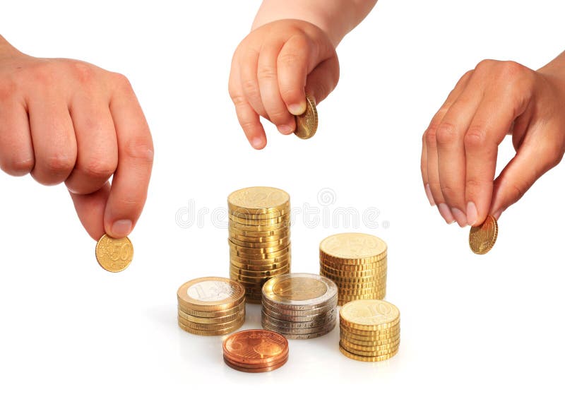 Manos con las monedas. imagen de archivo. Imagen de humano - 30833167