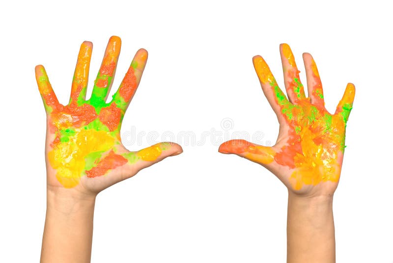 Manos de los niños foto de archivo. Imagen de pinturas - 3647560