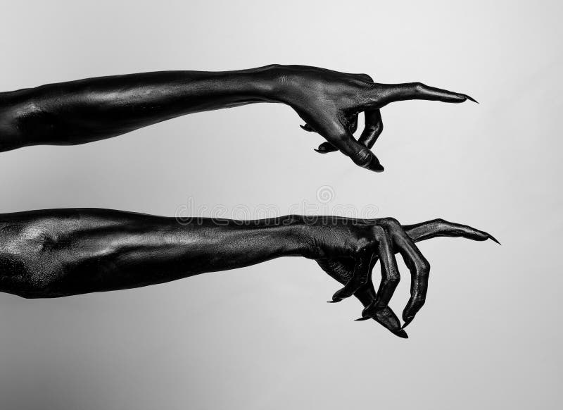 Manos Finas Negras De La Muerte Stock de ilustración - Ilustración de ...