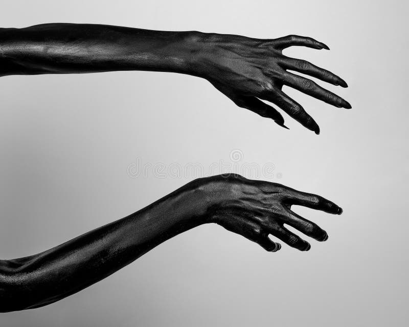 Manos Finas Negras Sangrientas De La Muerte Stock de ilustración ...