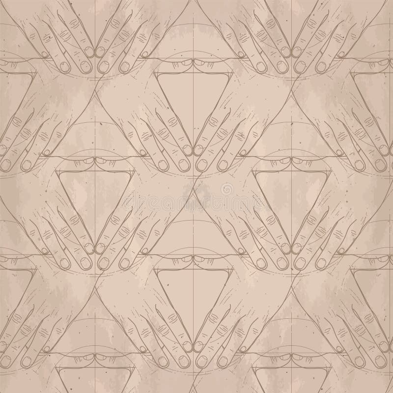 Manos Gráficas En La Forma Del Triángulo Ilustración del Vector ...