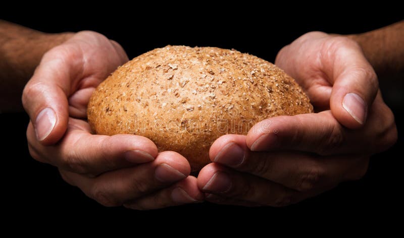 Manos humanas con pan foto de archivo. Imagen de sano - 74968034