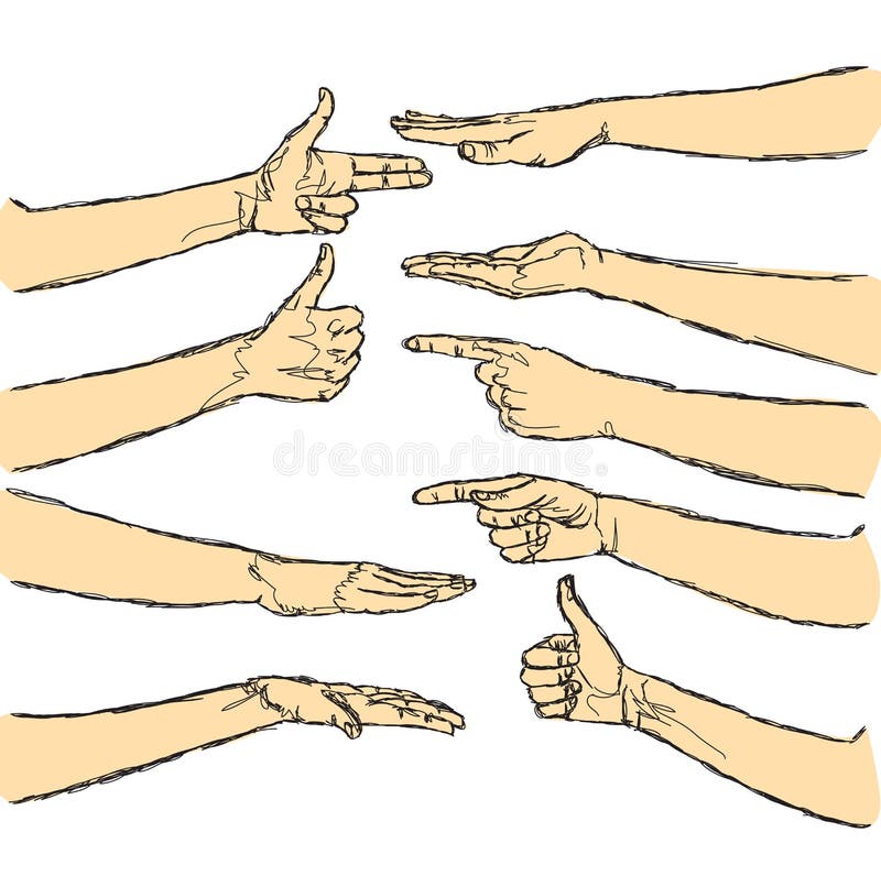 Manos Humanas Del Vector Aisladas Ilustración del Vector - Ilustración ...
