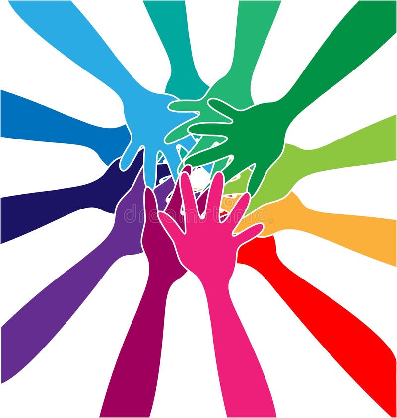 Manos Junto Que Forman Un Equipo, Vector Ilustración del Vector ...