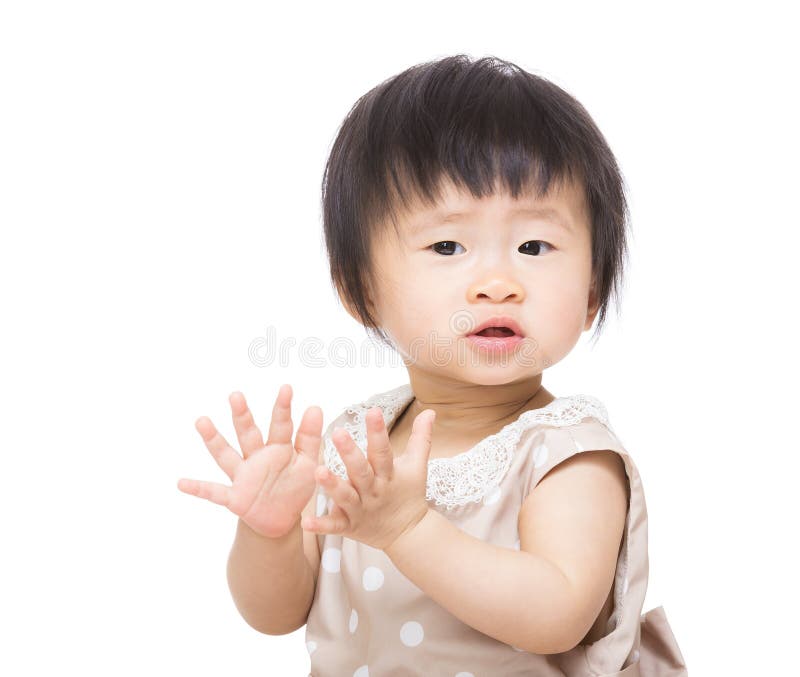 Muchacha En El Sombrero Que Aplaude Sus Manos Imagen de archivo ...