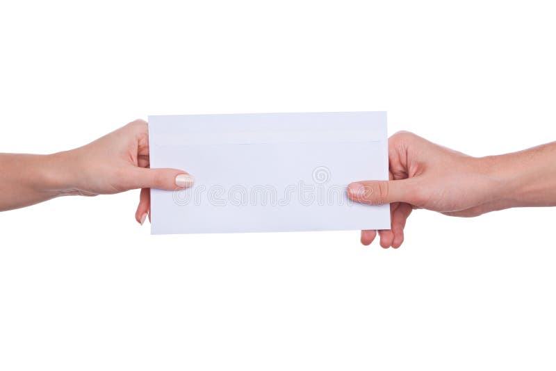 Manos Que Pasan El Sobre De La Carta Imagen de archivo - Imagen de ...