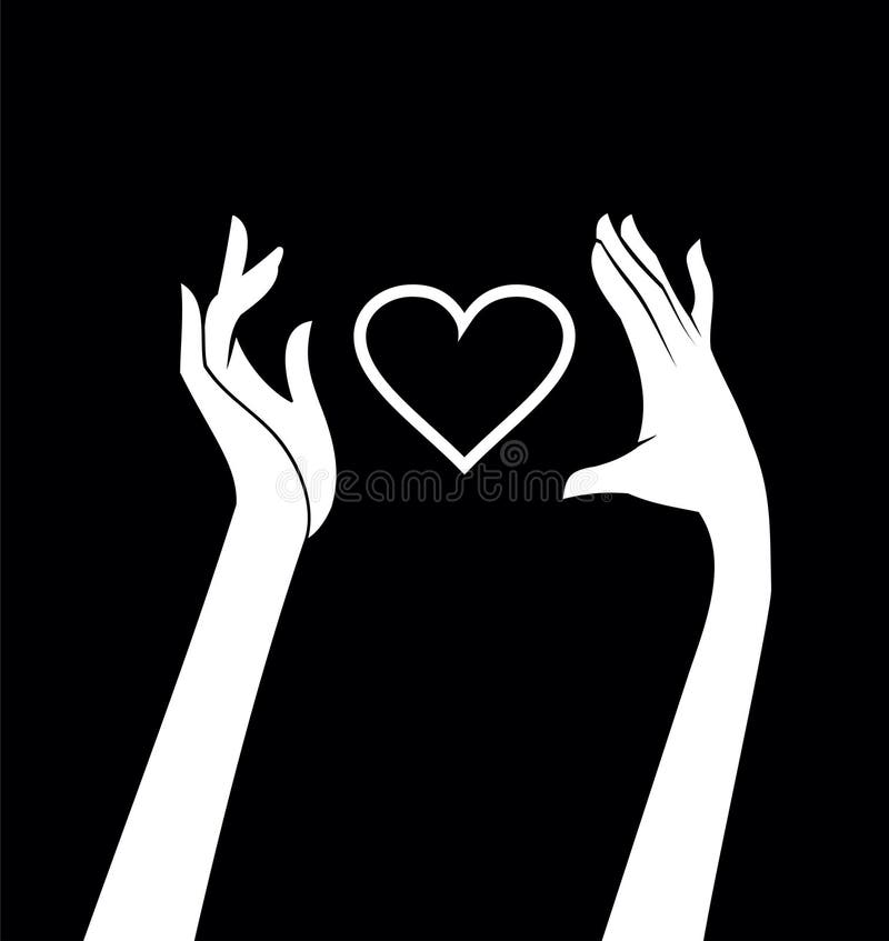 Manos y corazón ilustración del vector. Ilustración de vector - 3261322