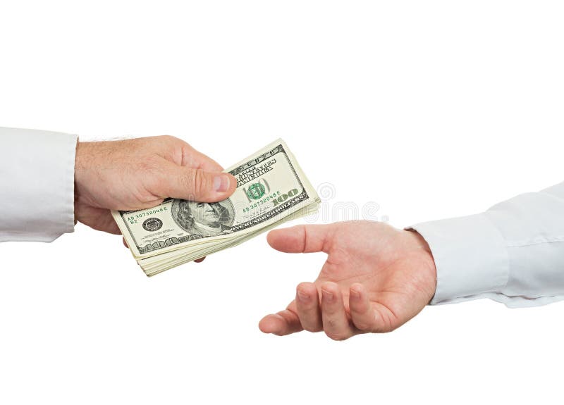 Mano Que Entrega El Dinero a Otra Mano Imagen de archivo - Imagen de ...