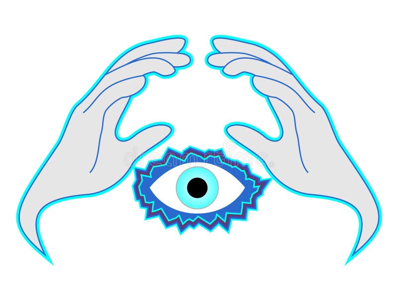 Manos y ojo ilustración del vector. Ilustración de admirar - 20873893
