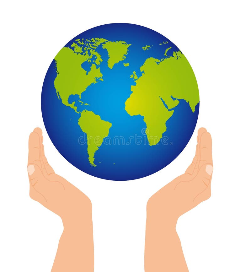 Manos Que Sostienen La Tierra Del Planeta Aislada Sobre Blanco Stock de ...