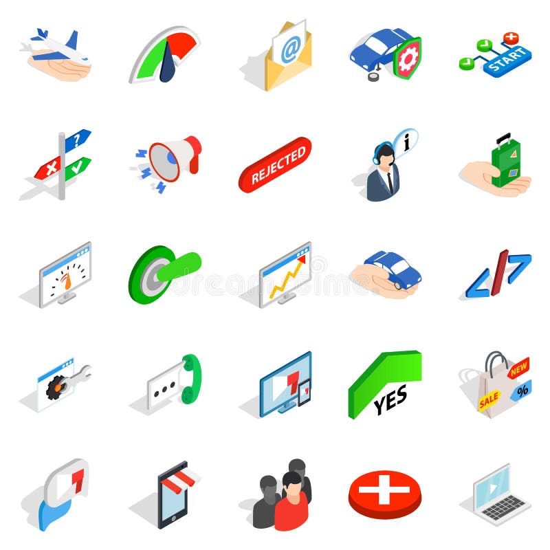 Manpower Icons Set, Isometric Style Stock Vector - Illustration of ...