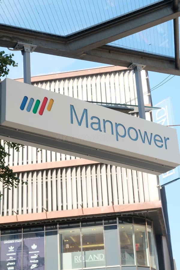 Manpower firmy logo obraz stock editorial. Obraz złożonej z ...