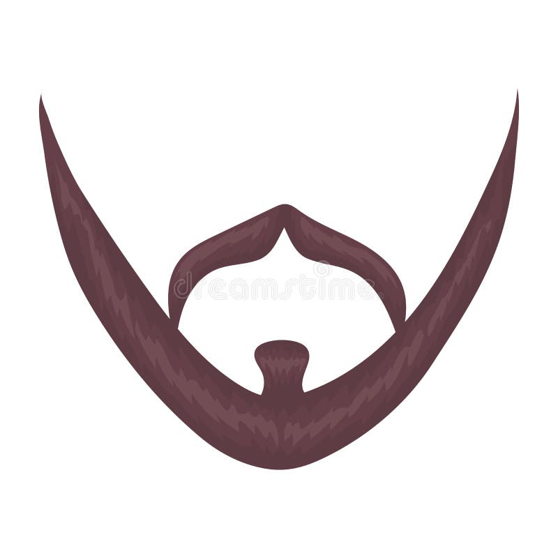 Mans Beard Icon in Cartoon Style on White Background. Beard Symbol ...