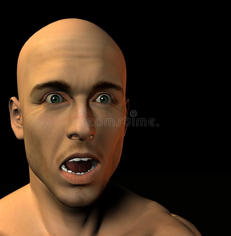 Mans Face 4 stock illustration. Illustration of shocked - 1055154