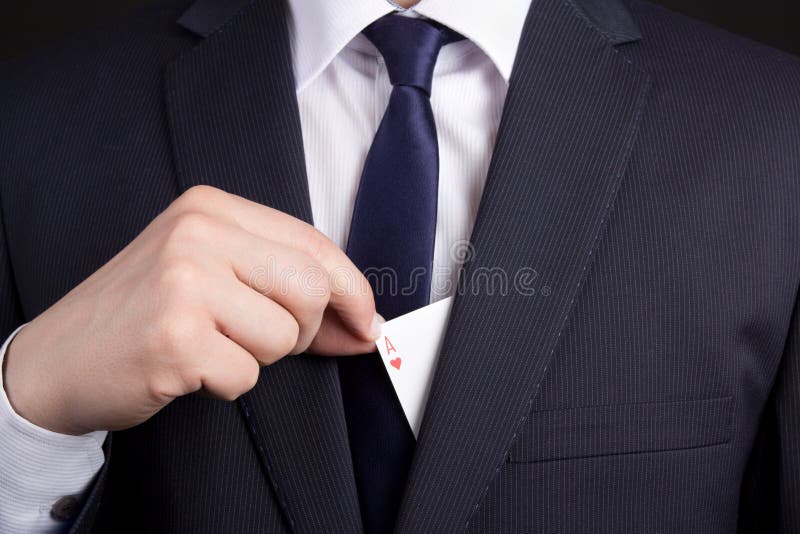 Mans Hand Hiding Ace Card in Suit Pocket Stock Image - Image of casino ...