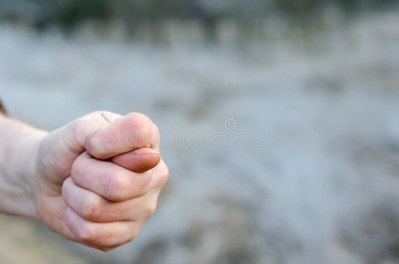 Mans hand showing fig sign stock photo. Image of figure - 169480310