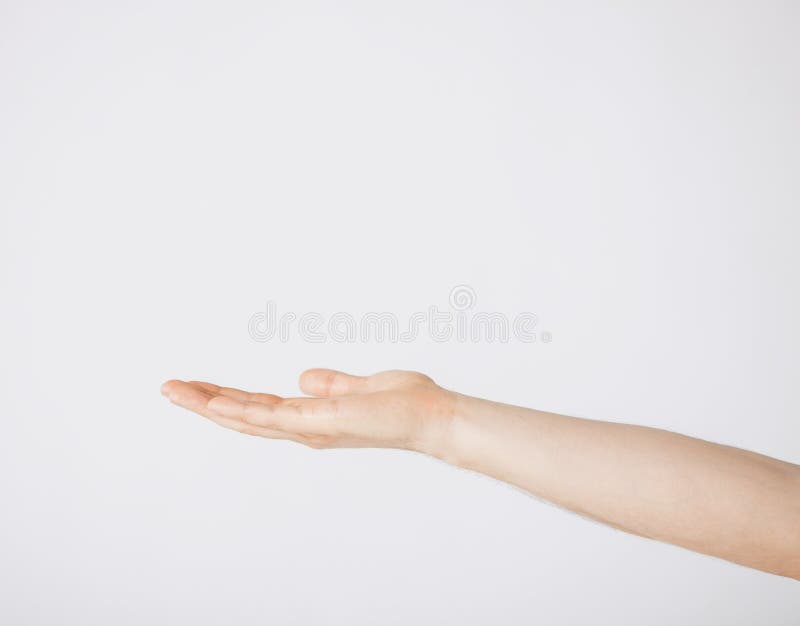 Mans Hand Showing Something Stock Image - Image of care, copy: 38098689