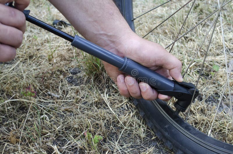 Bicycle Boot Pump stock image. Image of blurred, inflation - 121653125