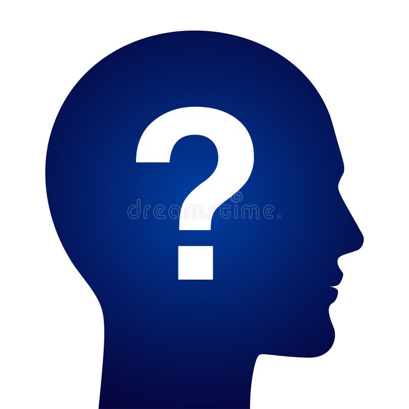 Mans Head with Question Mark Inside. Psychological Concept Vector ...