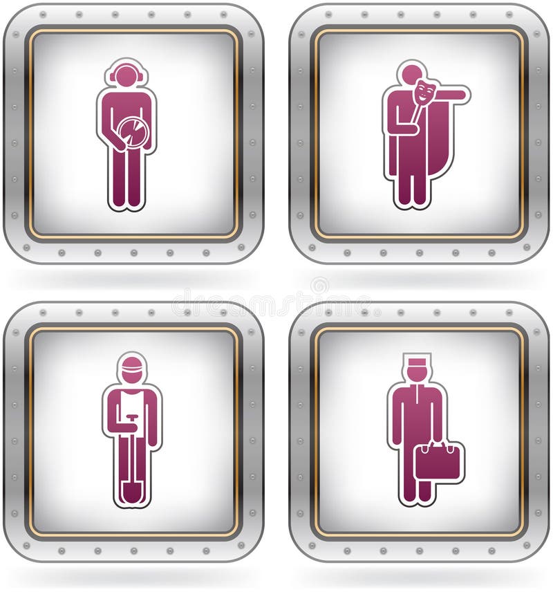 Man at Work stock vector. Illustration of musician, pink - 23375567