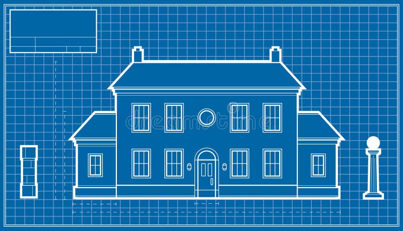 Mansion Blueprint stock illustration. Illustration of engineering ...