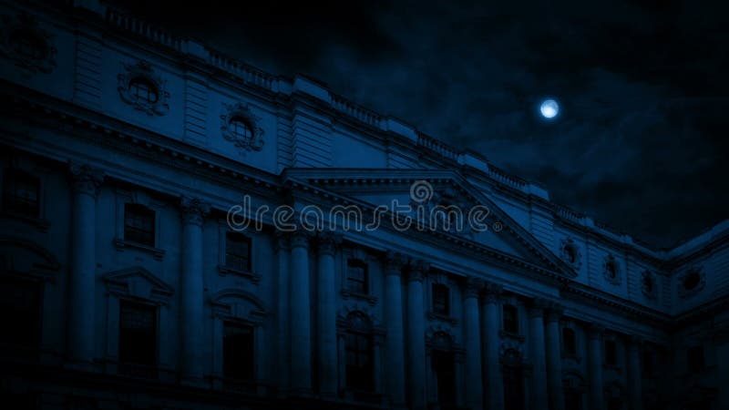 Mansion Building in the Moonlight Stock Video - Video of architecture ...