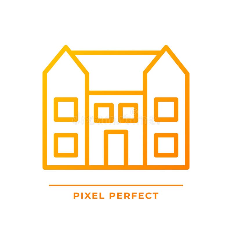 Mansion Pixel Perfect Gradient Linear Vector Icon Stock Vector ...