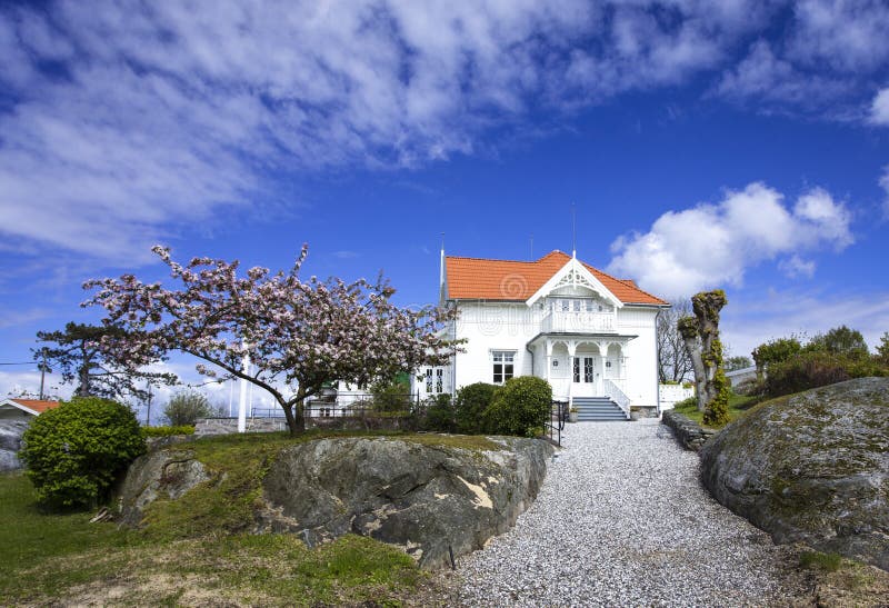Mansion at Styrso, Bohuslan Coast, Sweden Stock Photo - Image of water ...
