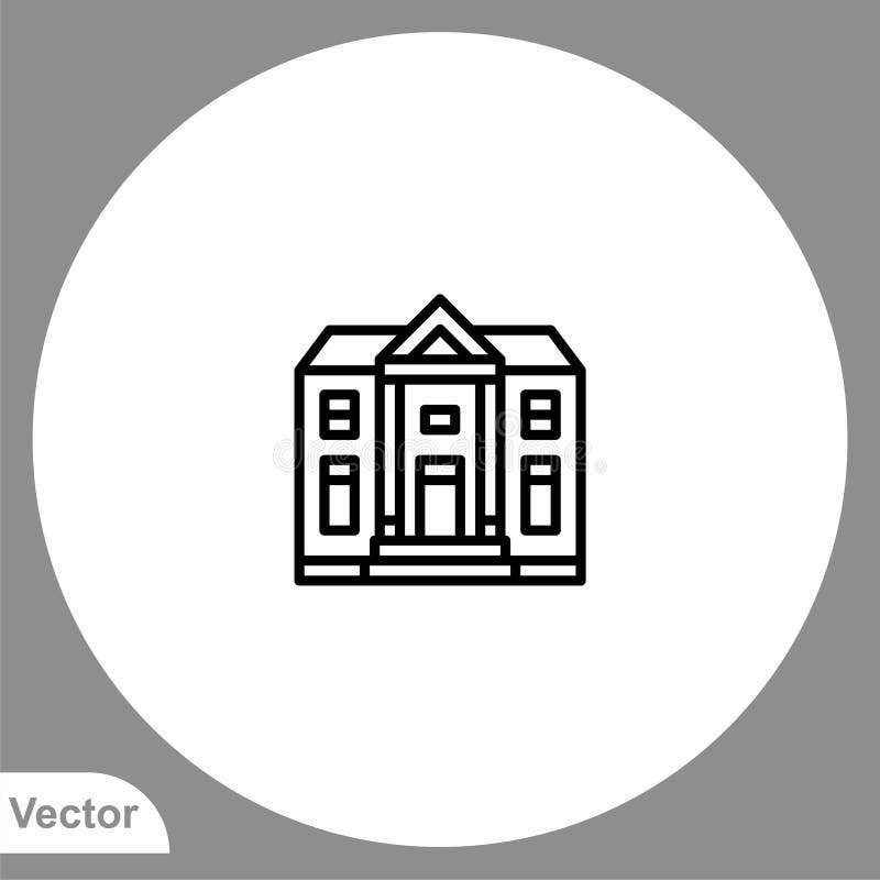 Mansion Vector Icon Sign Symbol Stock Vector - Illustration of outline ...