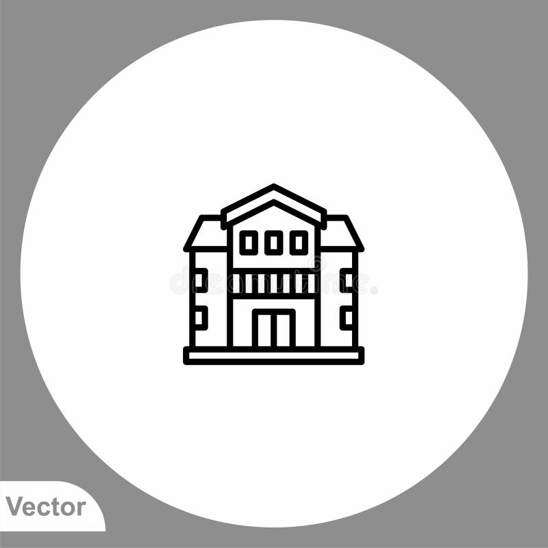 Mansion Vector Icon Sign Symbol Stock Vector - Illustration of city ...
